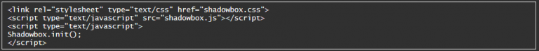 Usage of Shadowbox.js